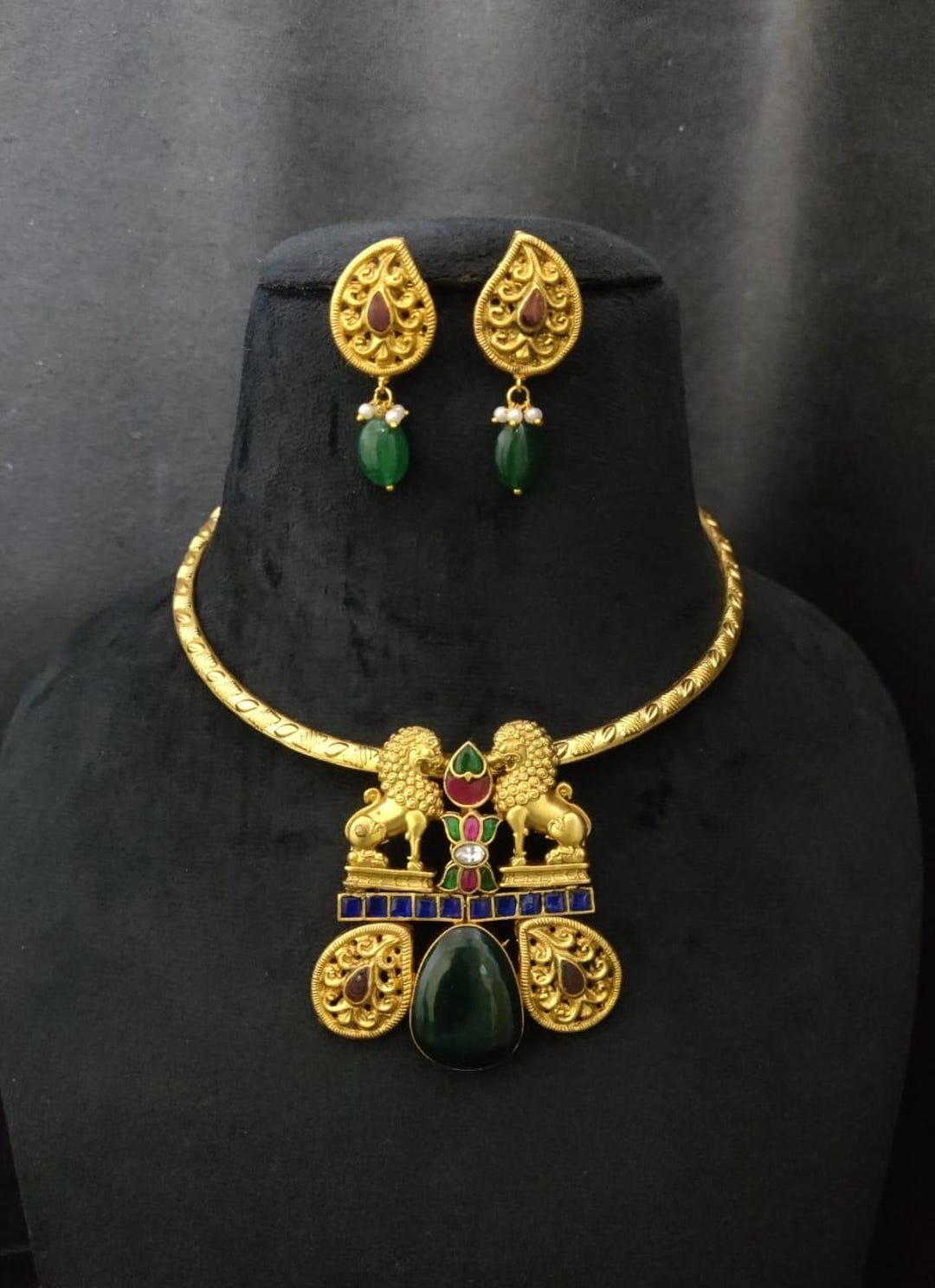 Designer Hasli Set, Indowestern Necklace, Fusion Jewelery, Fusion Set ...