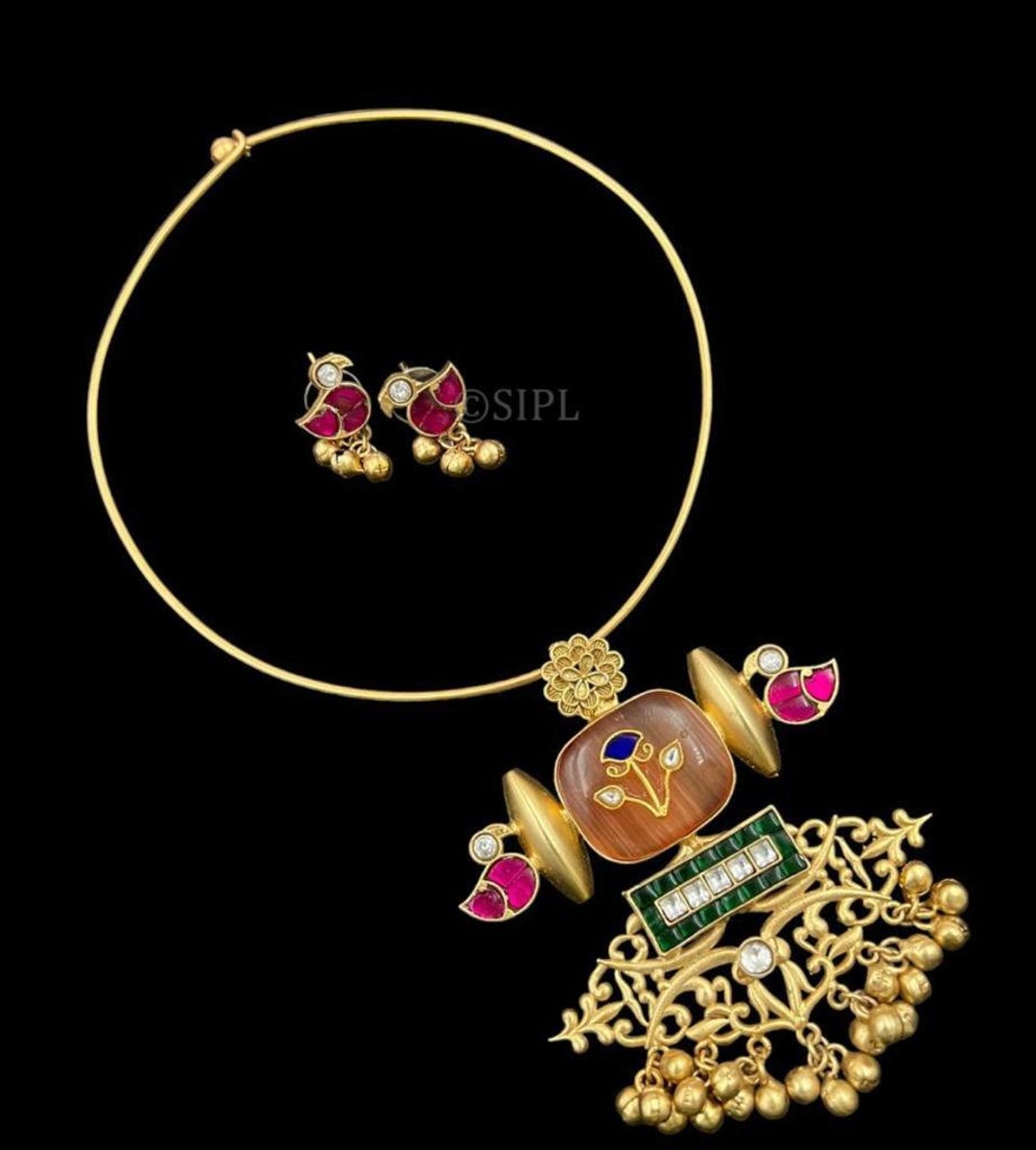 Fusion Gold Hasli / Stone Studded Ethnic Fusion Sabyasachi Inspired ...