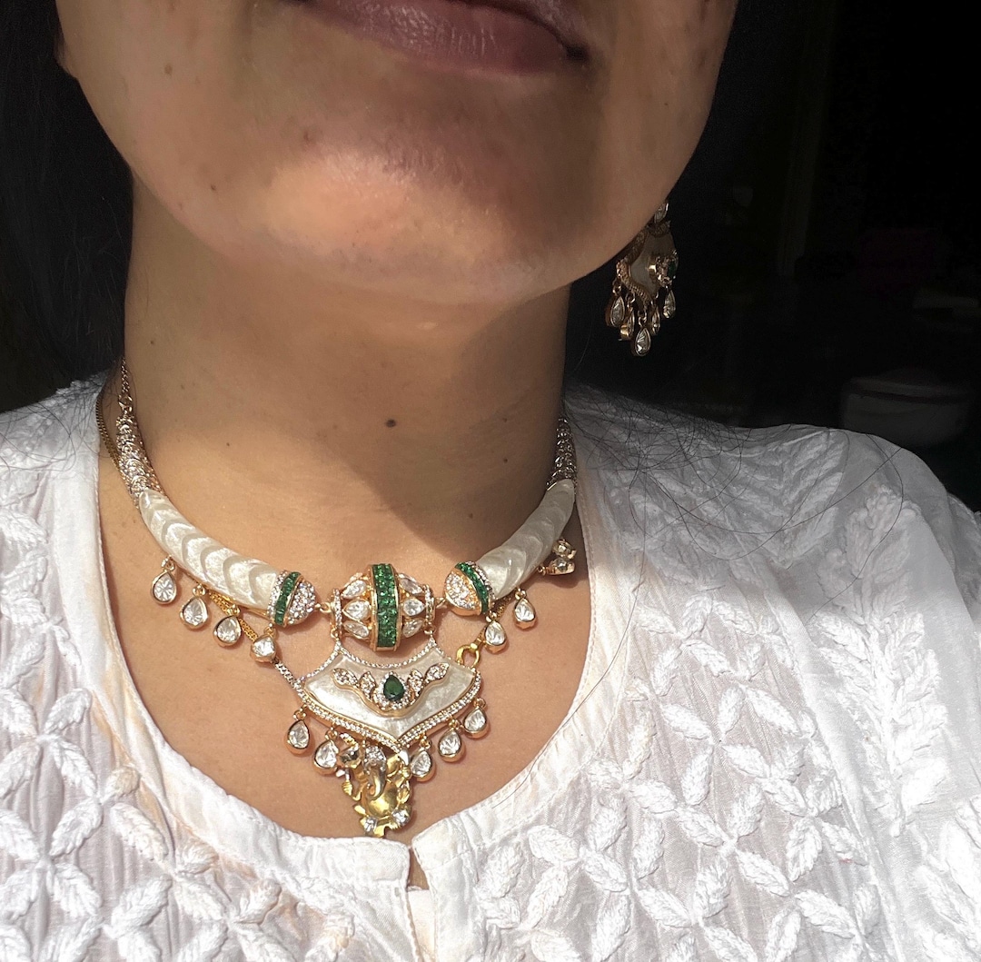 Fusion Stone Hasli Gold Silver /sabyasachi Inspired Jewelry Set/fusion ...