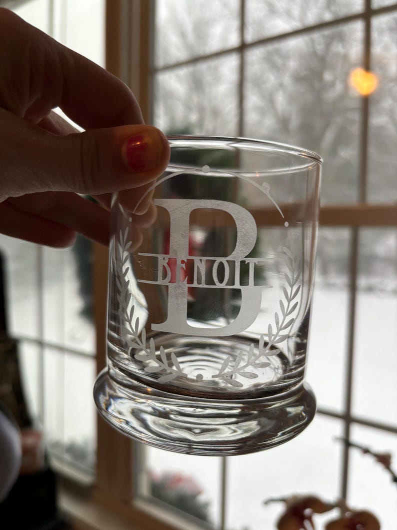 Personalized Etched Whiskey Style Glass - Etsy