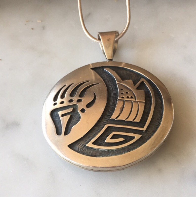 Vintage Native American Hopi Reversible Pendant - Etsy