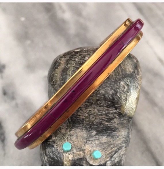 Vintage Native American Navajo Nez Sugilite Bracelet - Gem
