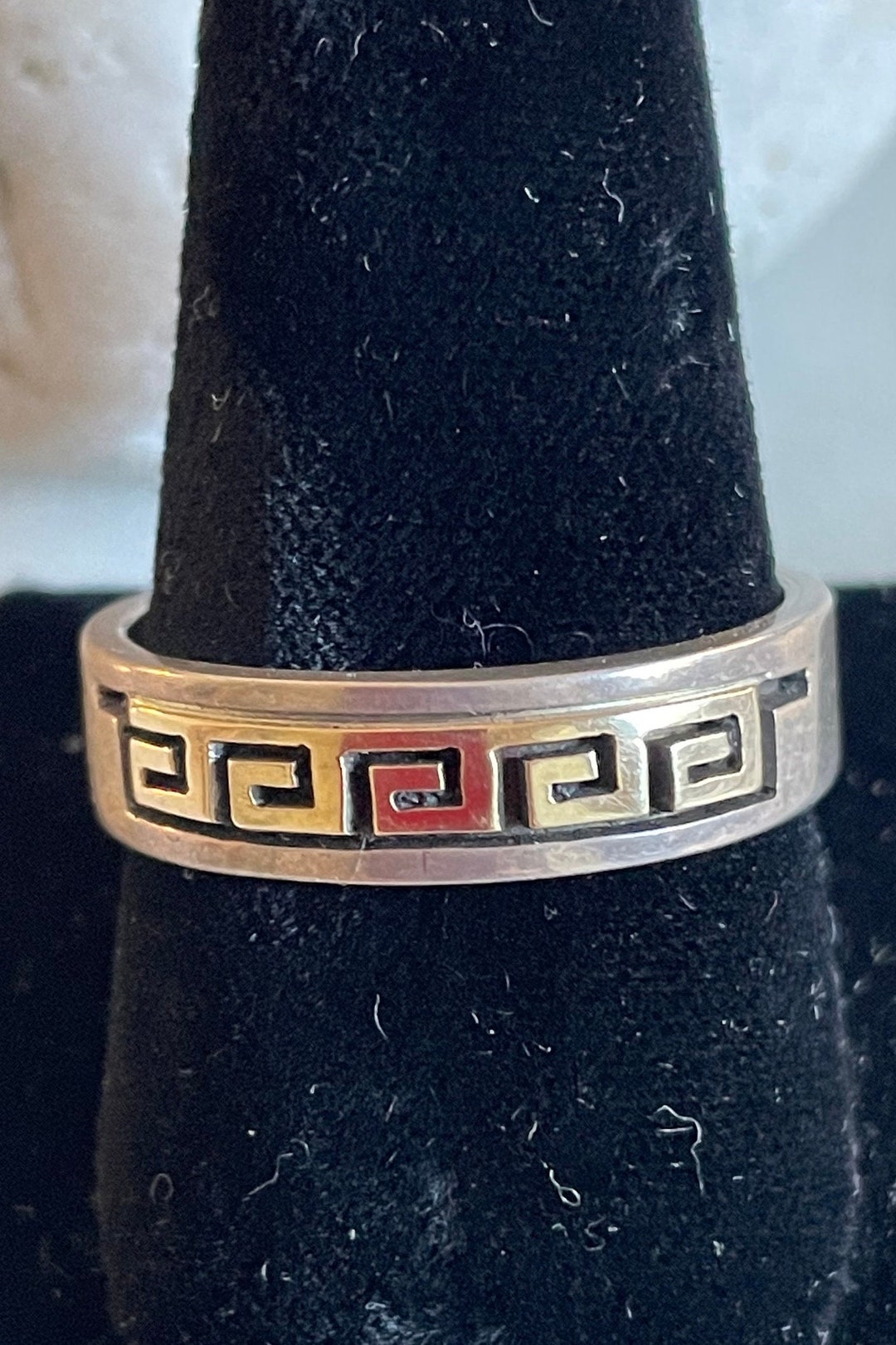 Vintage Native American Navajo Wave Sterling and 14K Gold Ring Size 12 ...