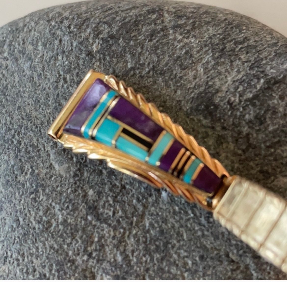14K Gold Zuni Native American Watch Tips by Walley - Etsy