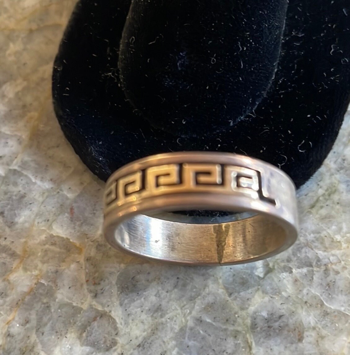 Vintage Native American Navajo Wave Sterling and 14K Gold Ring Size 12 ...