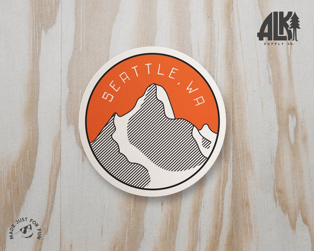Seattle Sticker - Seattle Mountain Sticker - Seattle Decal - Etsy