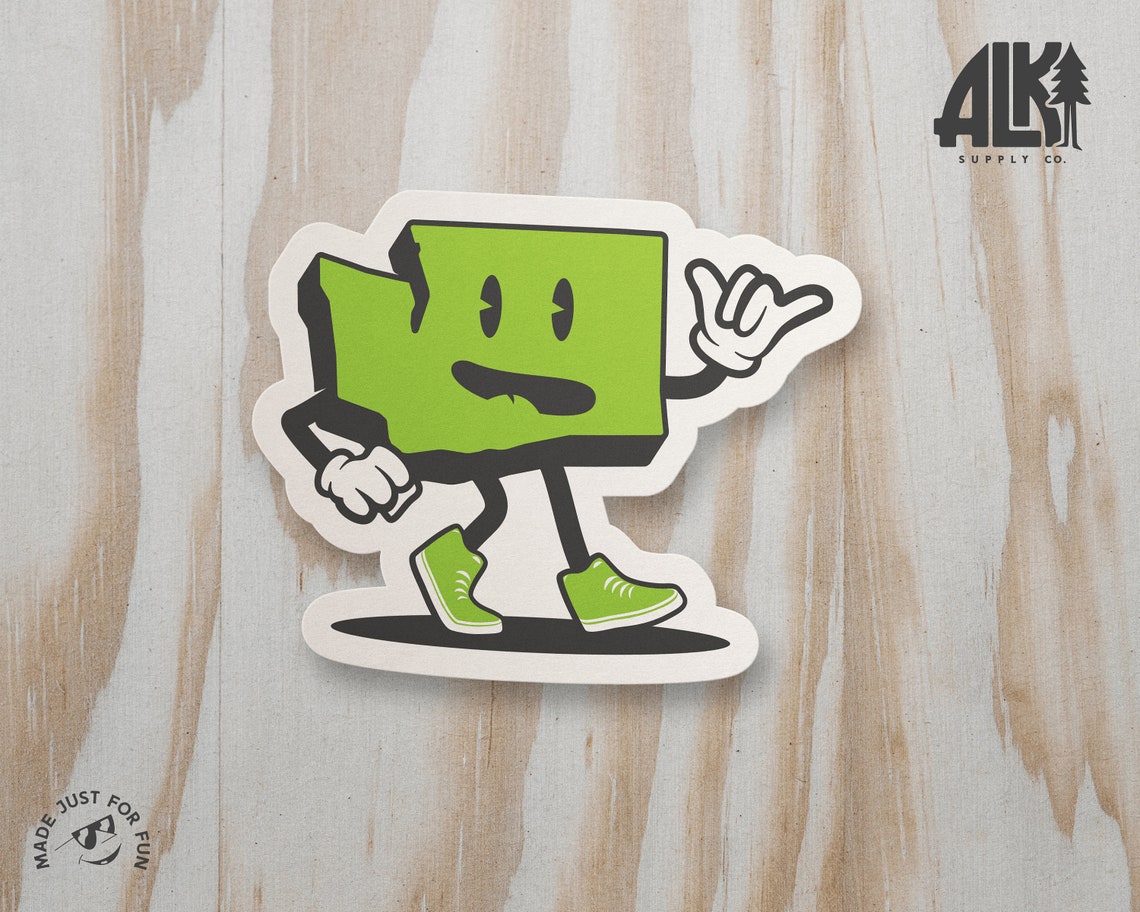 Washington Sticker Washington Character Sticker | Etsy