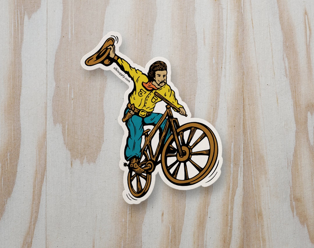Mountain Bike Sticker - Cowboy MTB Sticker - Etsy