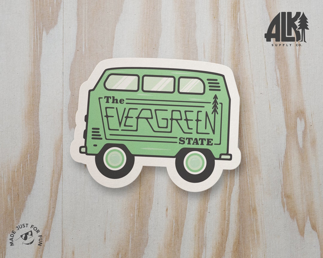Washington Sticker - Washington Van Sticker - Evergreen State Sticker ...
