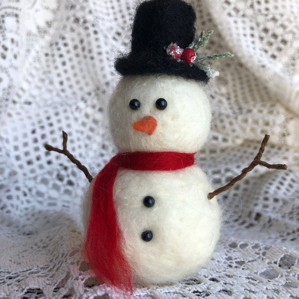 Needle Felt Snowman - Etsy
