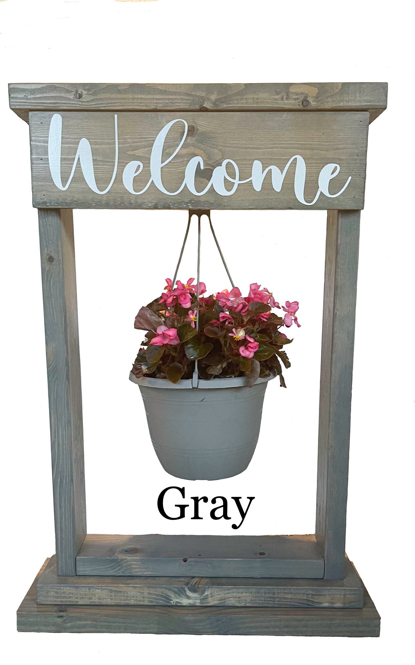 Welcome Planter Welcome Sign Hanging Basket Planter - Etsy UK