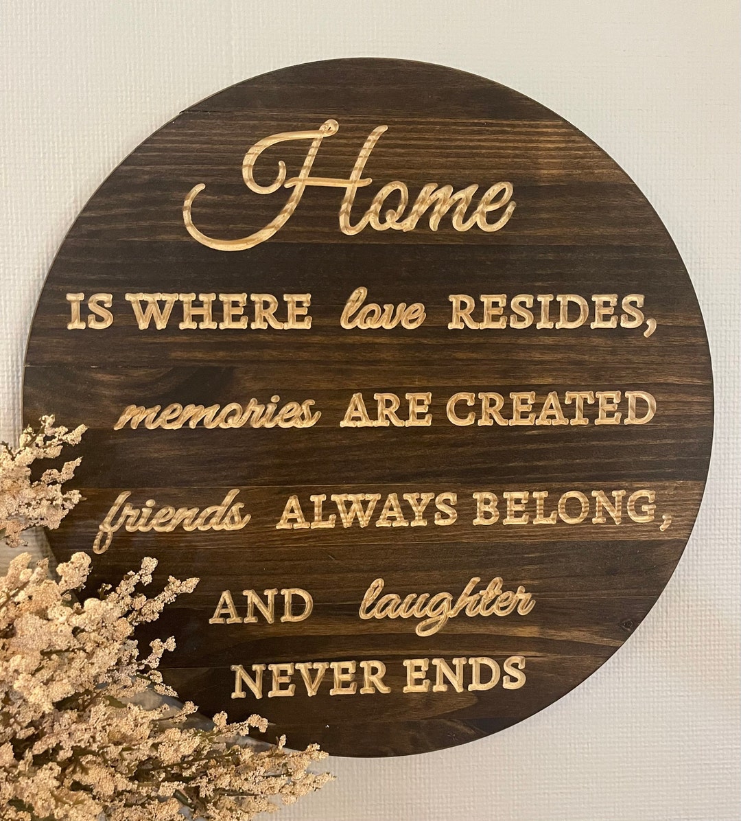 Wooden Farmhouse Sign Circle Signs Home Signs Home Decor - Etsy