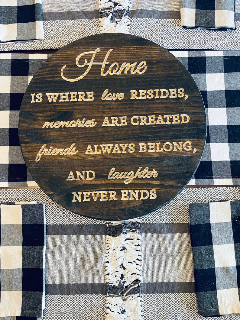 Wooden Farmhouse Sign Circle Signs Home Signs Home Decor - Etsy