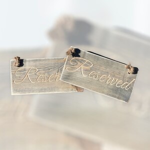 Wooden Engraved Wedding Reserved Sign Table Reserved Sign Chair/ Aisle ...