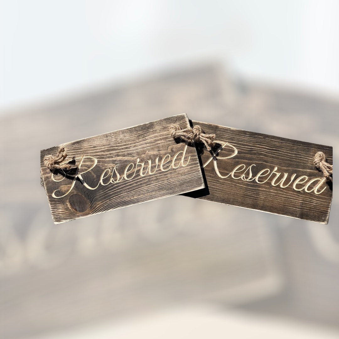 Wooden Engraved Wedding Reserved Sign Table Reserved Sign - Etsy