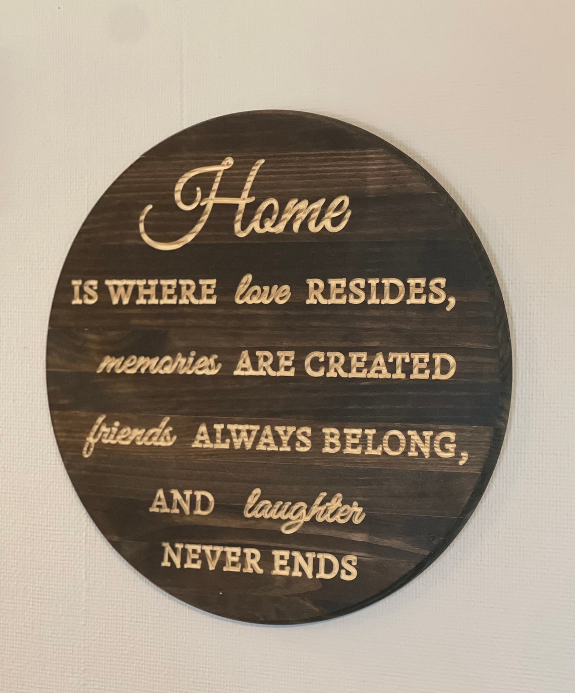 Wooden Farmhouse Sign Circle Signs Home Signs Home Decor - Etsy