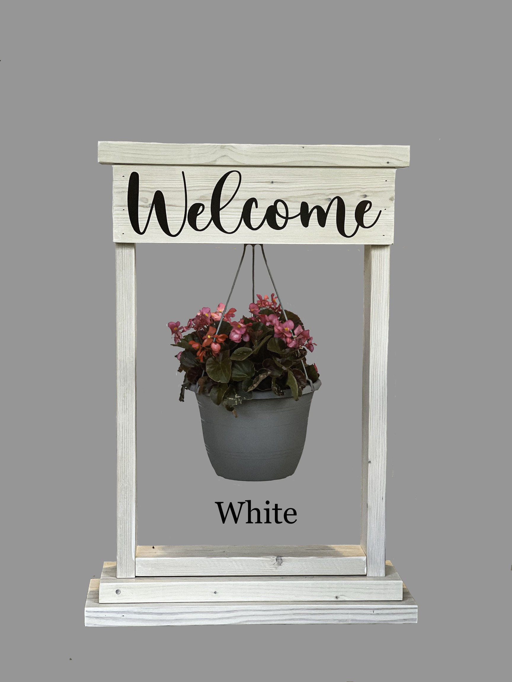 Welcome Planter Welcome Sign Hanging Basket Planter - Etsy UK