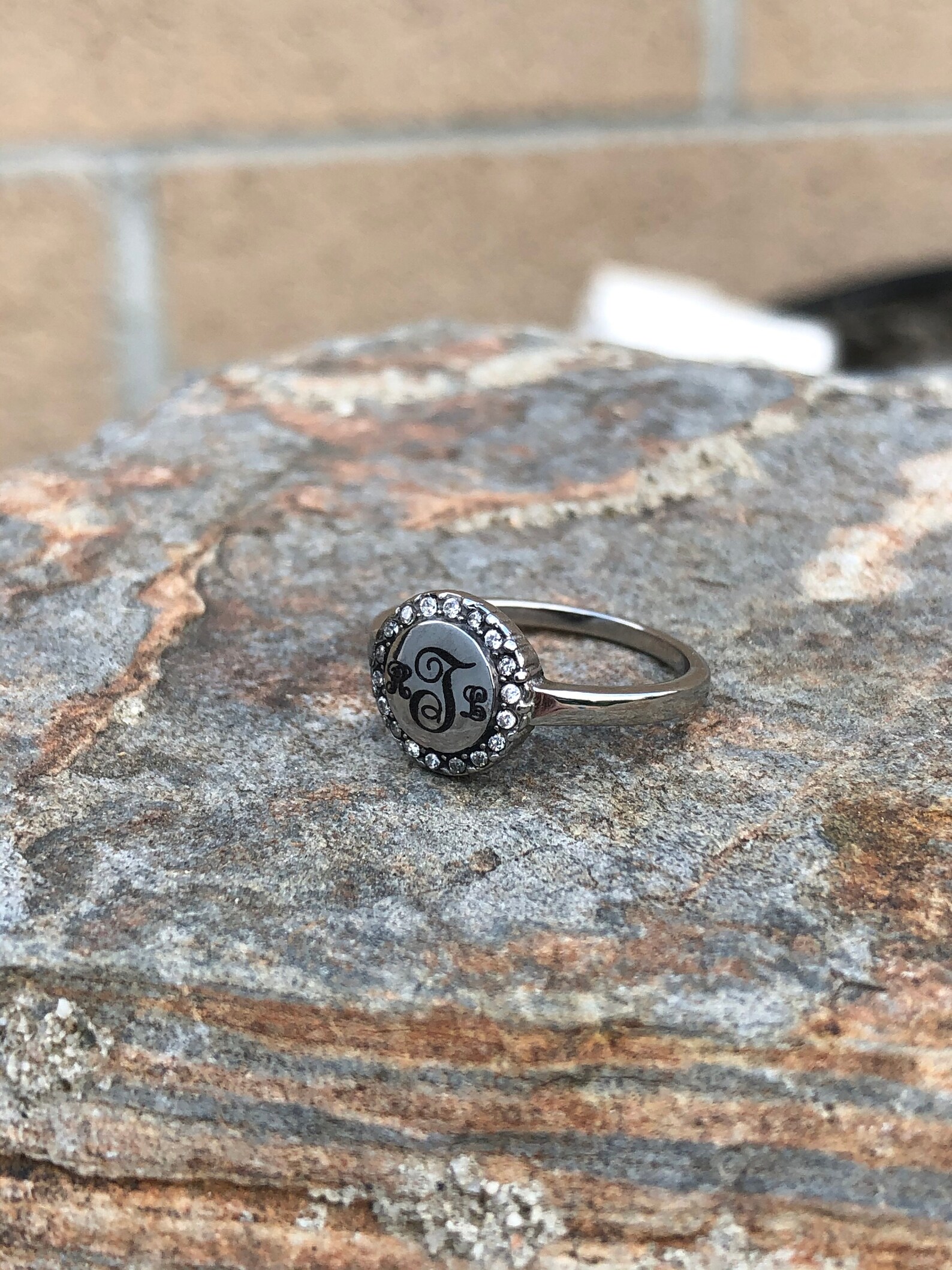 Sunflower Signet Ring - Personalized Monogram or Initials - Etsy