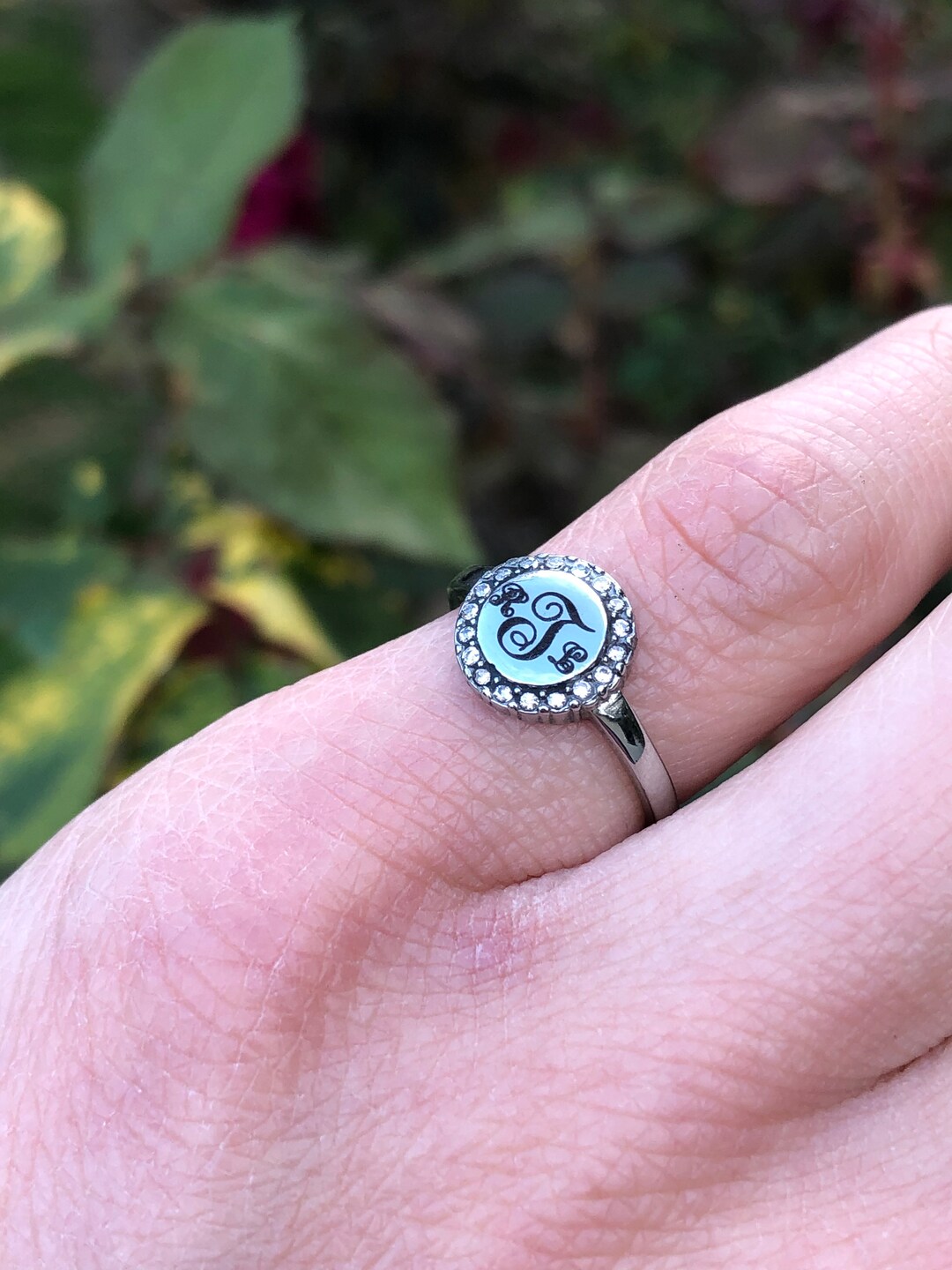 Sunflower Signet Ring - Personalized Monogram or Initials - Etsy