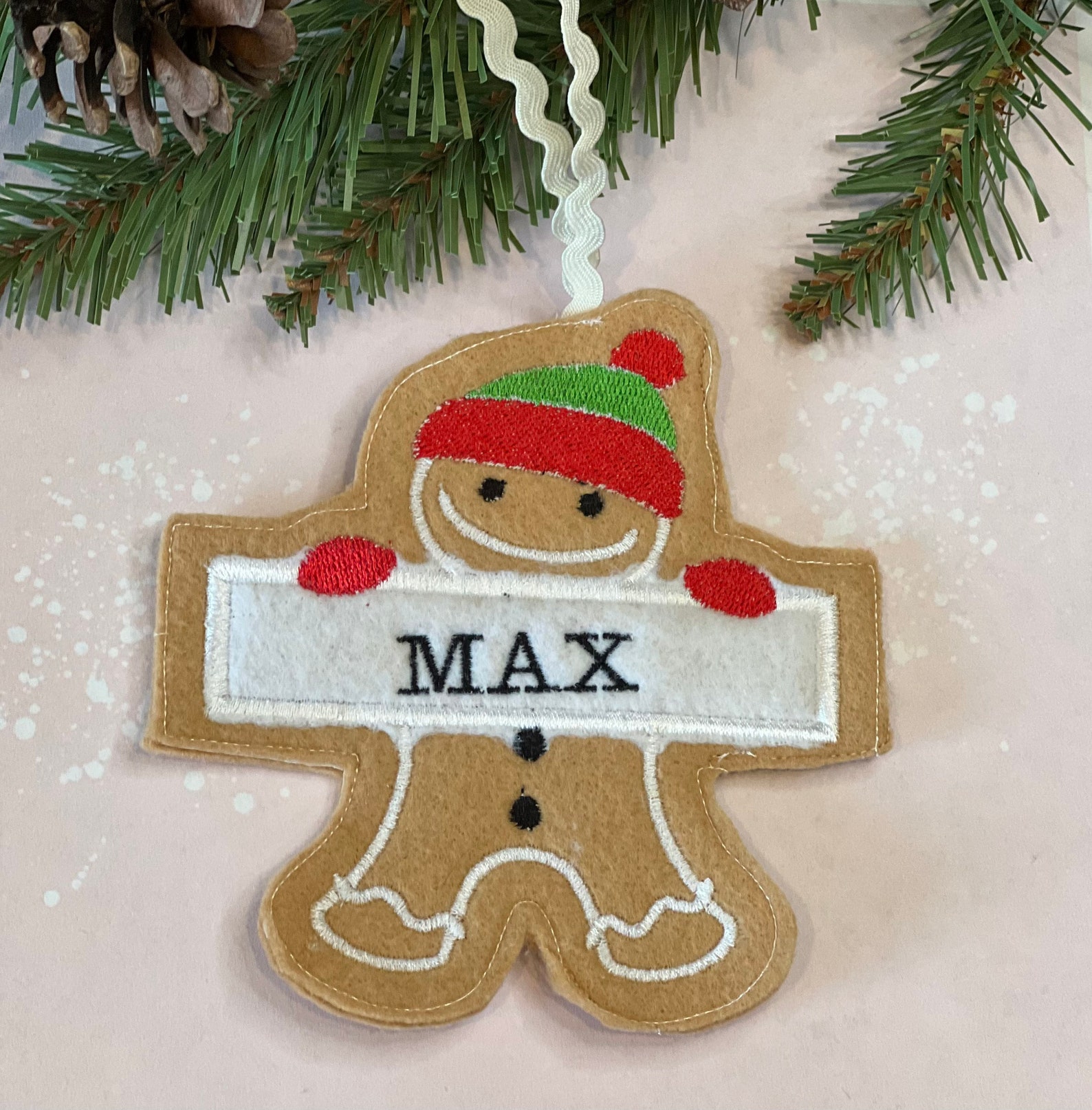 Gingerbread Ornament With Names Gingerbread Felt Ornament - Etsy