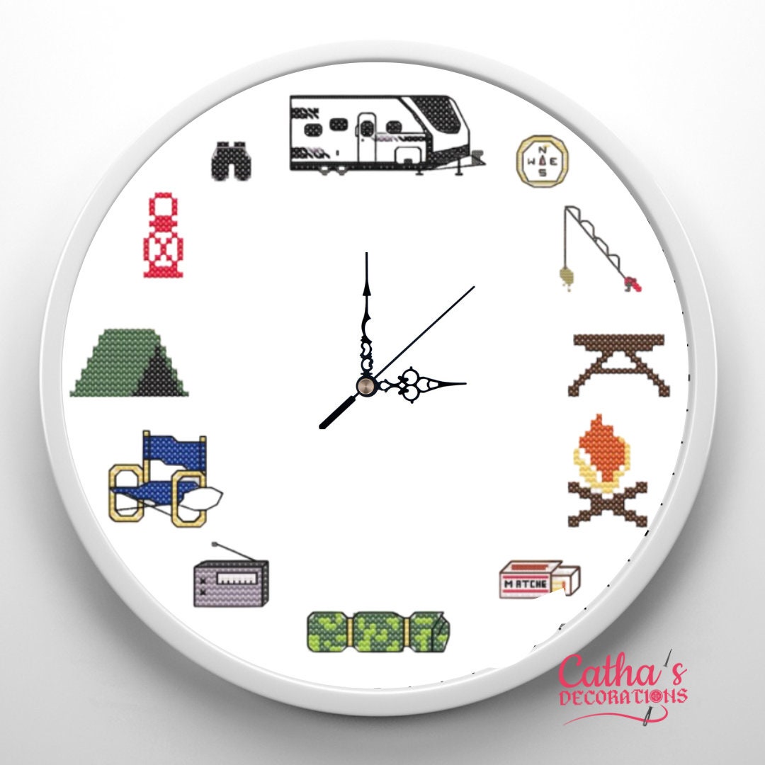 Camper Clock Cross Stitch Pattern, PDF Digital Download, RV Clock ...