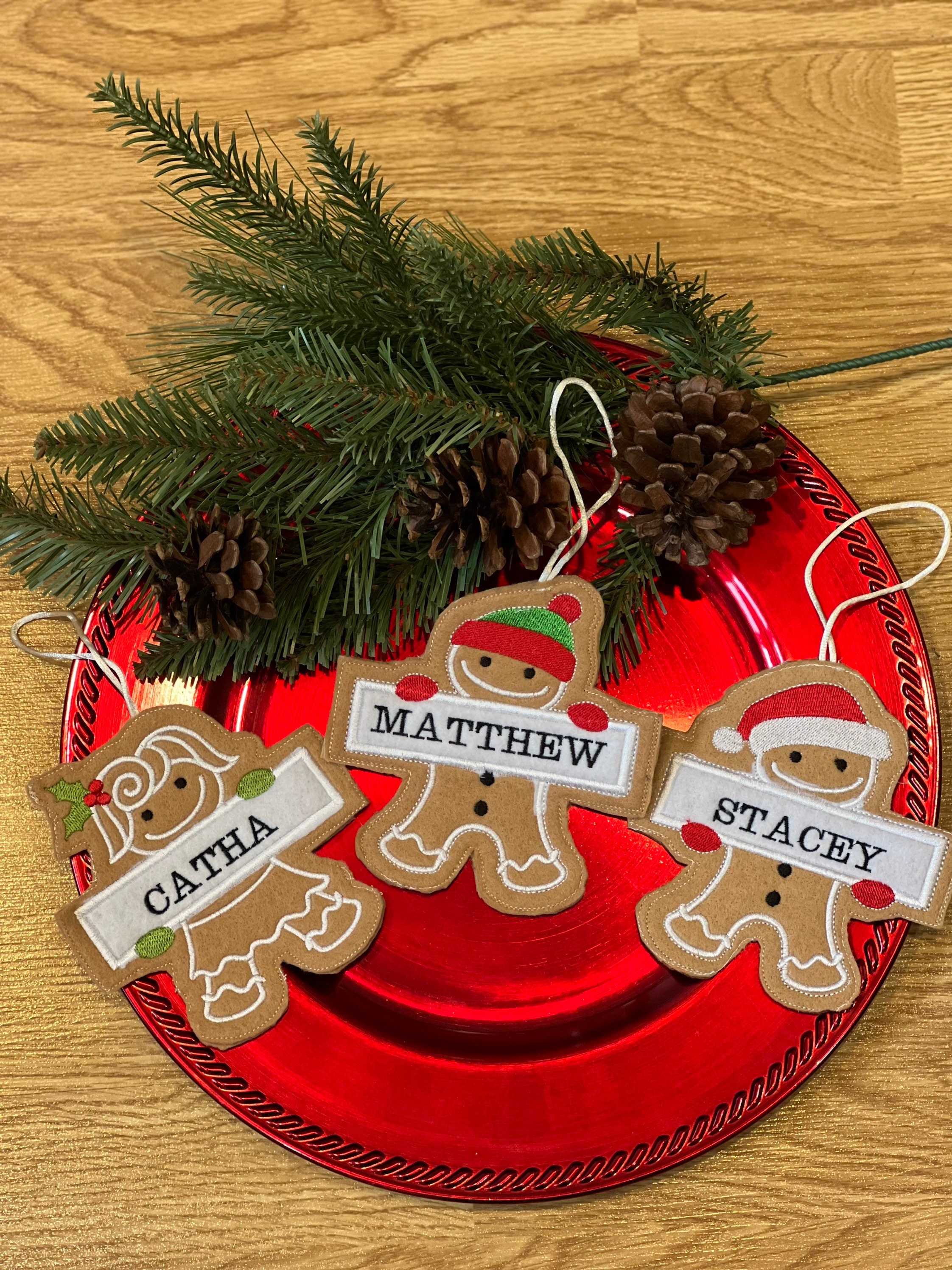 Gingerbread Ornament With Names Gingerbread Felt Ornament - Etsy