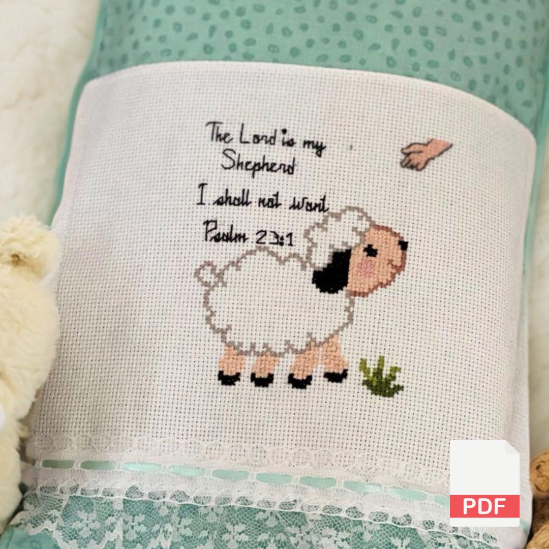 Psalm 23 Bible Verse Cross Stitch Pattern "the Lord is My Shepherd ...