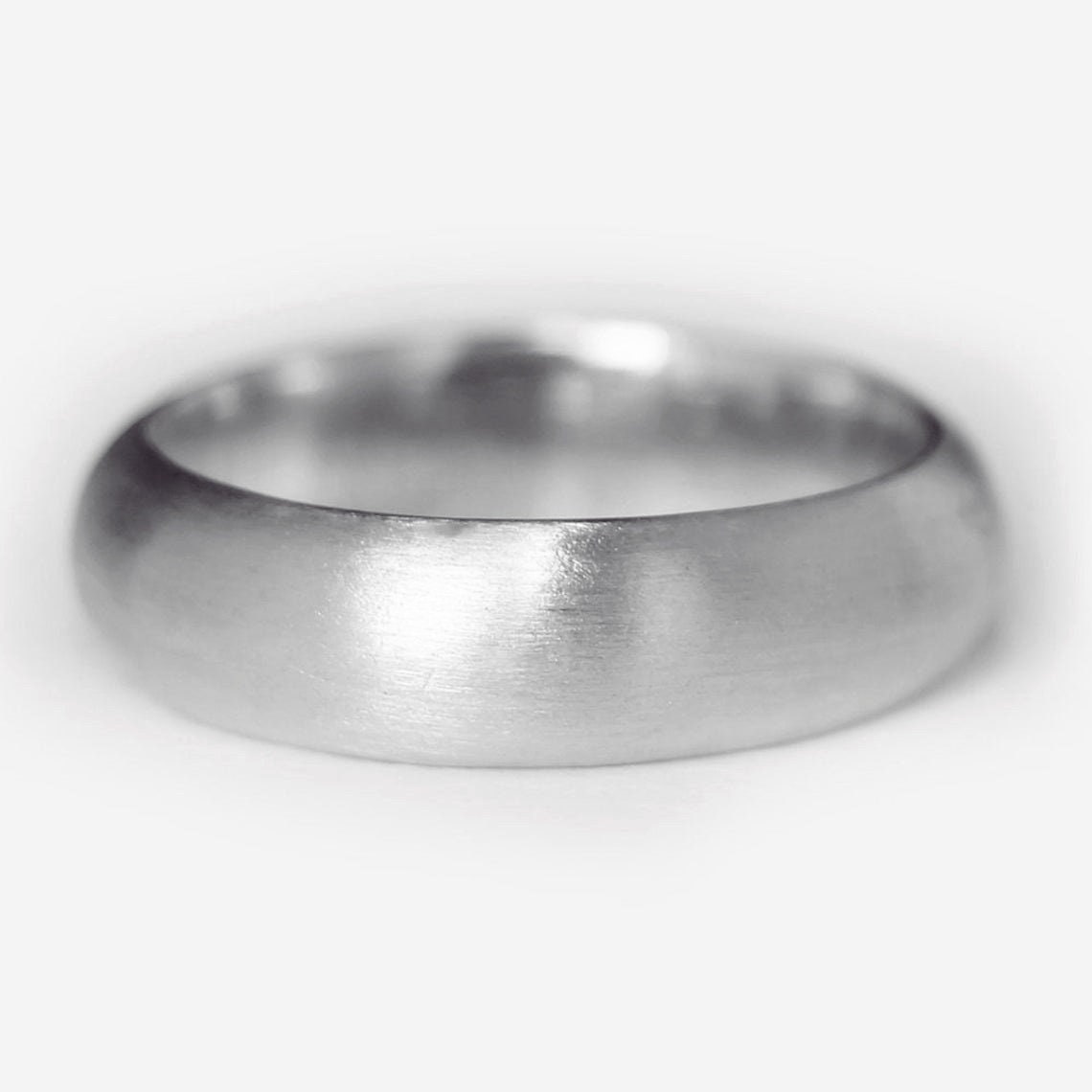 6mm 14k White Gold Matte Brushed Classic Wedding Band, Couple Ring - Etsy