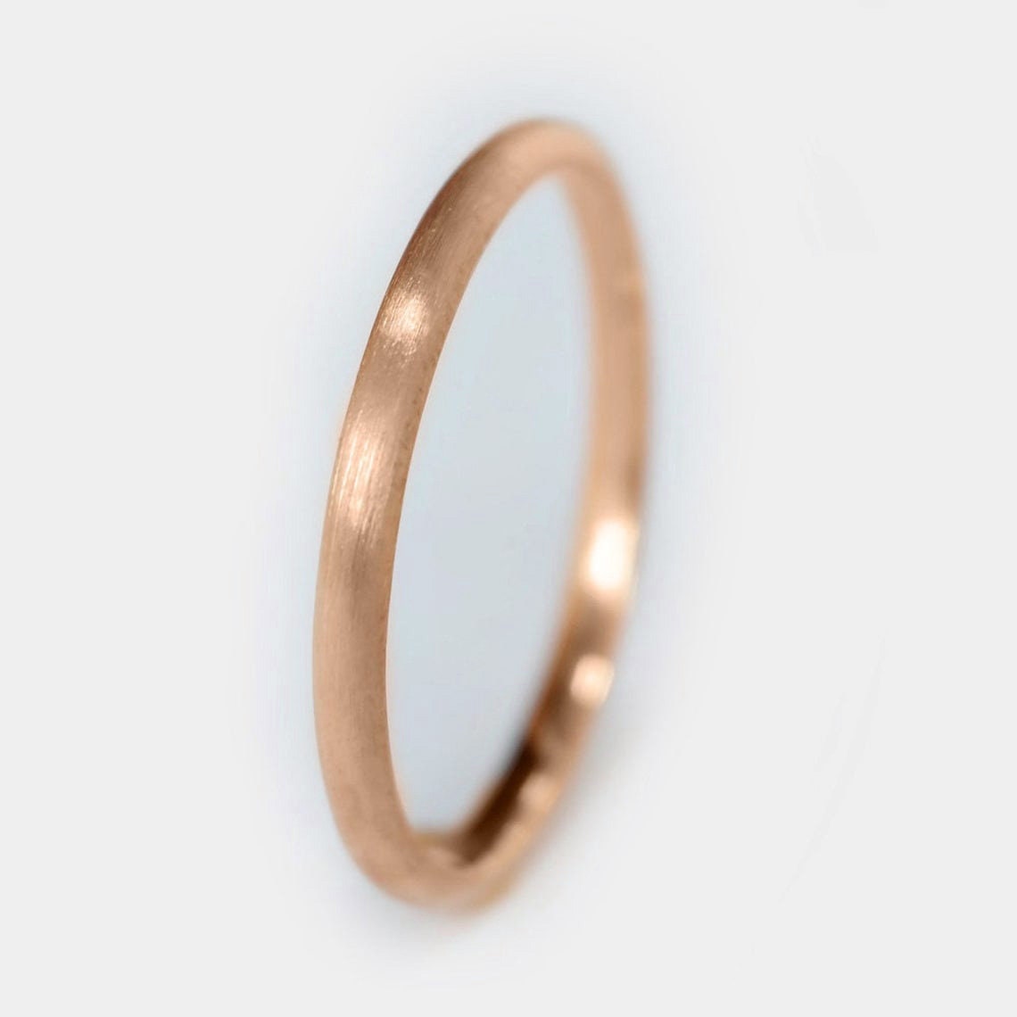 2mm 14k Rose Gold Matte Brushed Plain Rounded Dome Wedding - Etsy