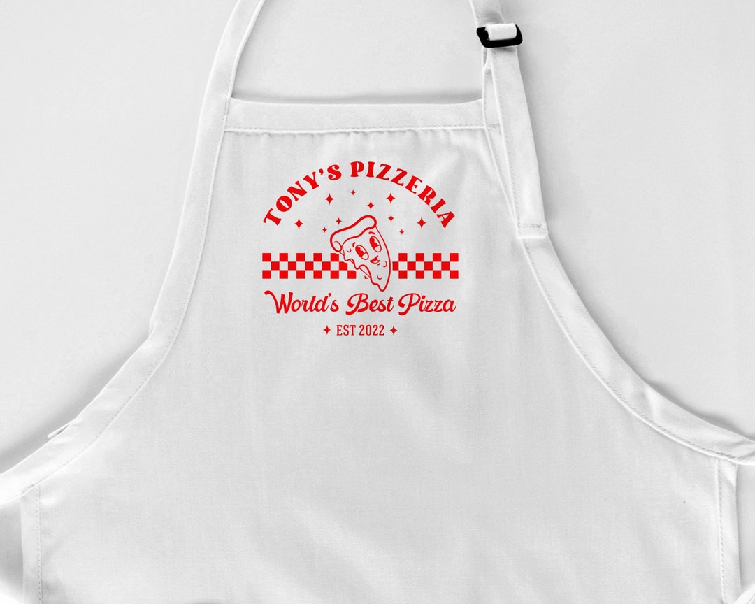 Personalized Retro Pizza Apron for Men Women, Custom Pizza Making Apron ...