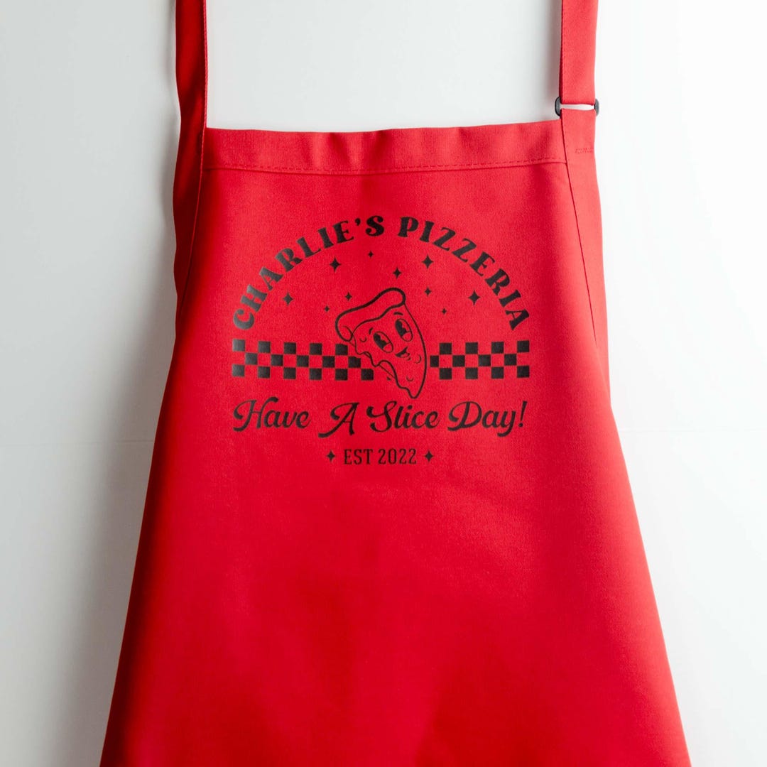 Personalized Retro Pizza Apron: Adults & Kids, Stain Resistant, Made in ...
