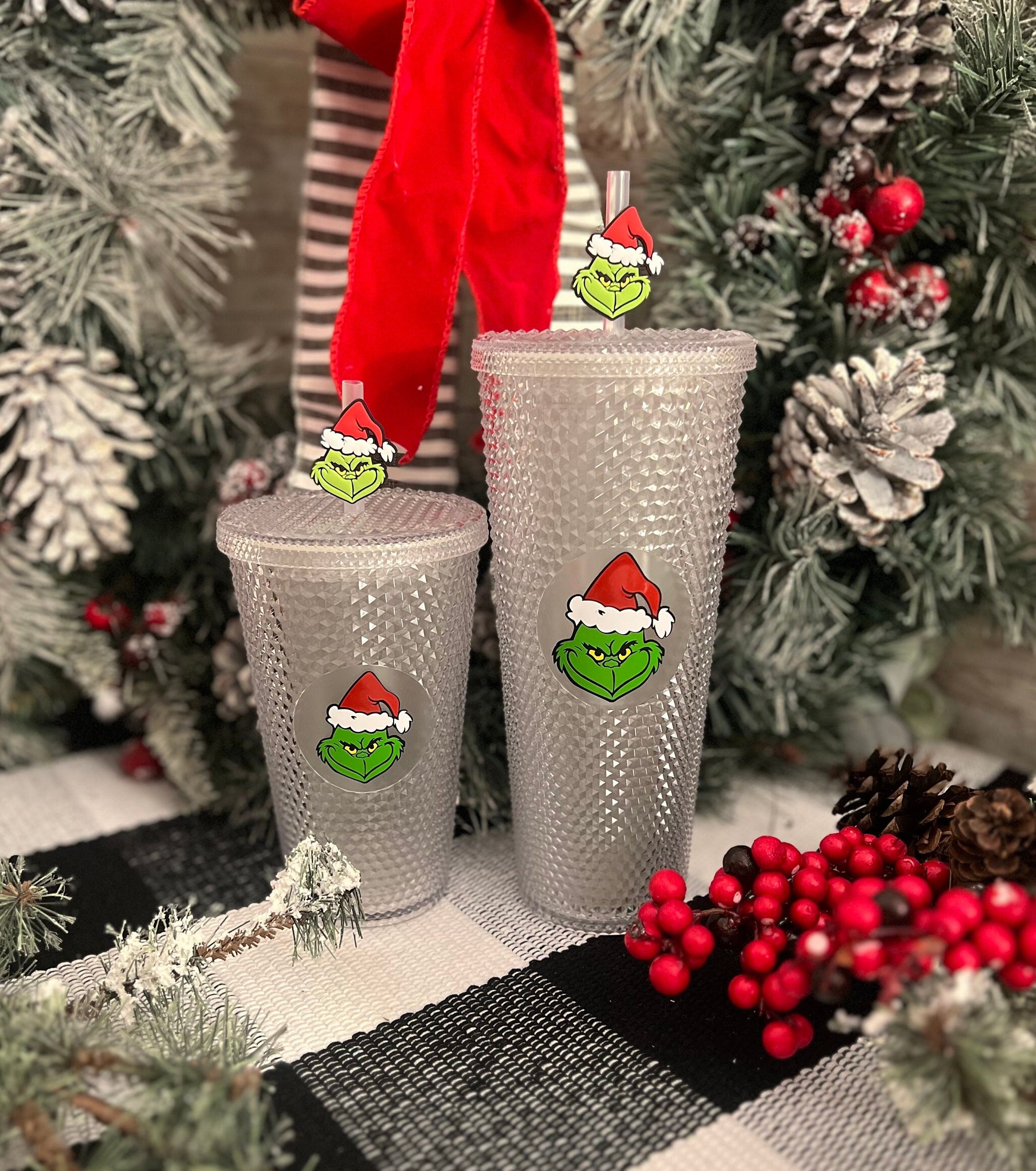 16oz 24oz Studded Grid Tumbler Grinch Grinchmas Christmas - Etsy