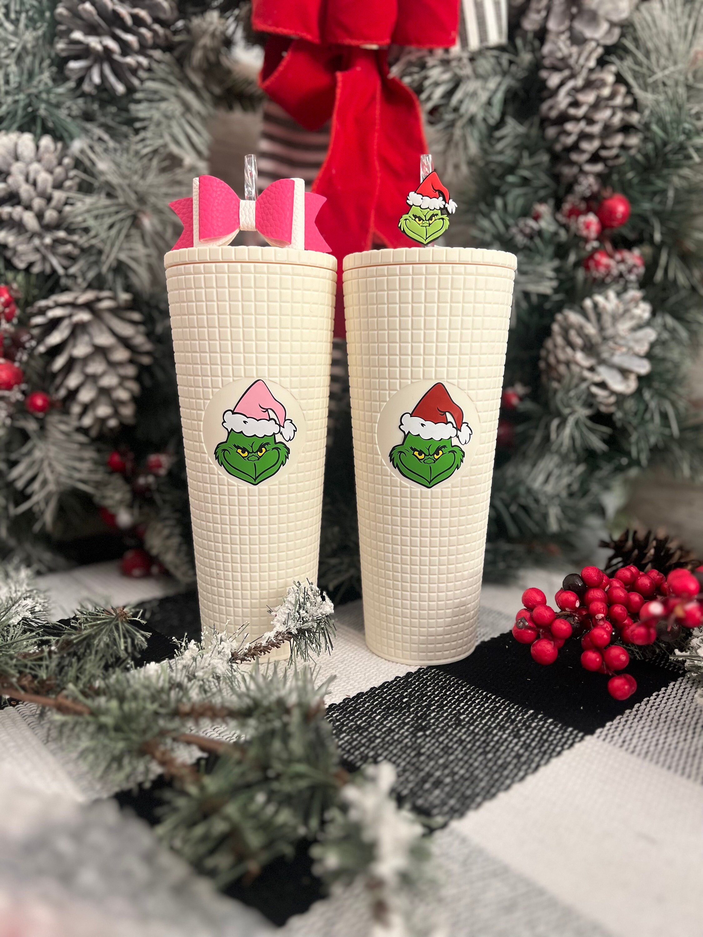 16oz 24oz Studded Grid Tumbler Grinch Grinchmas Christmas - Etsy