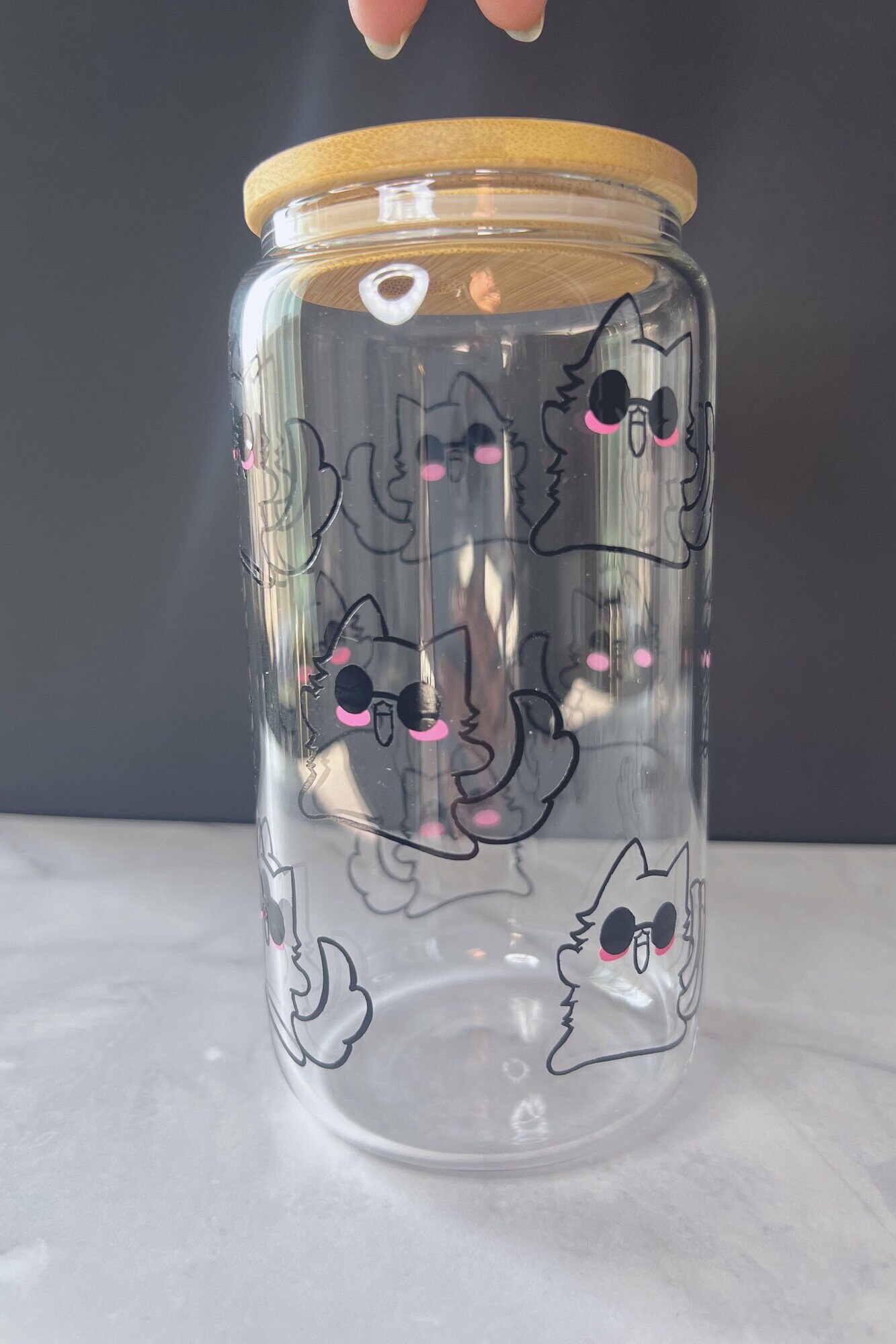 Anime Cat, Jo, Libby Glass Cup, , 16 Oz, JJK, Goj, O, Drink Ware, Anime ...