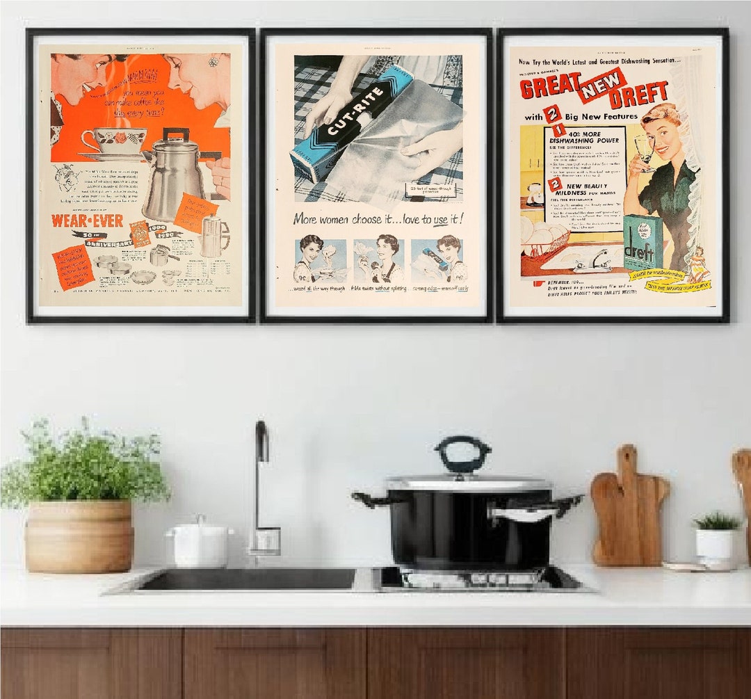 Vintage 1940s 50s Magazine Advertisements, Retro Ads, Feminine, Kitchen ...