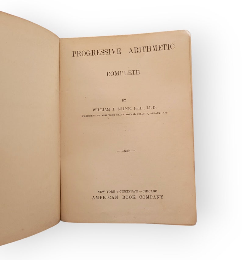 Vintage 1900s Mathematics Textbook "milne's Progressive Arithmetics" by ...