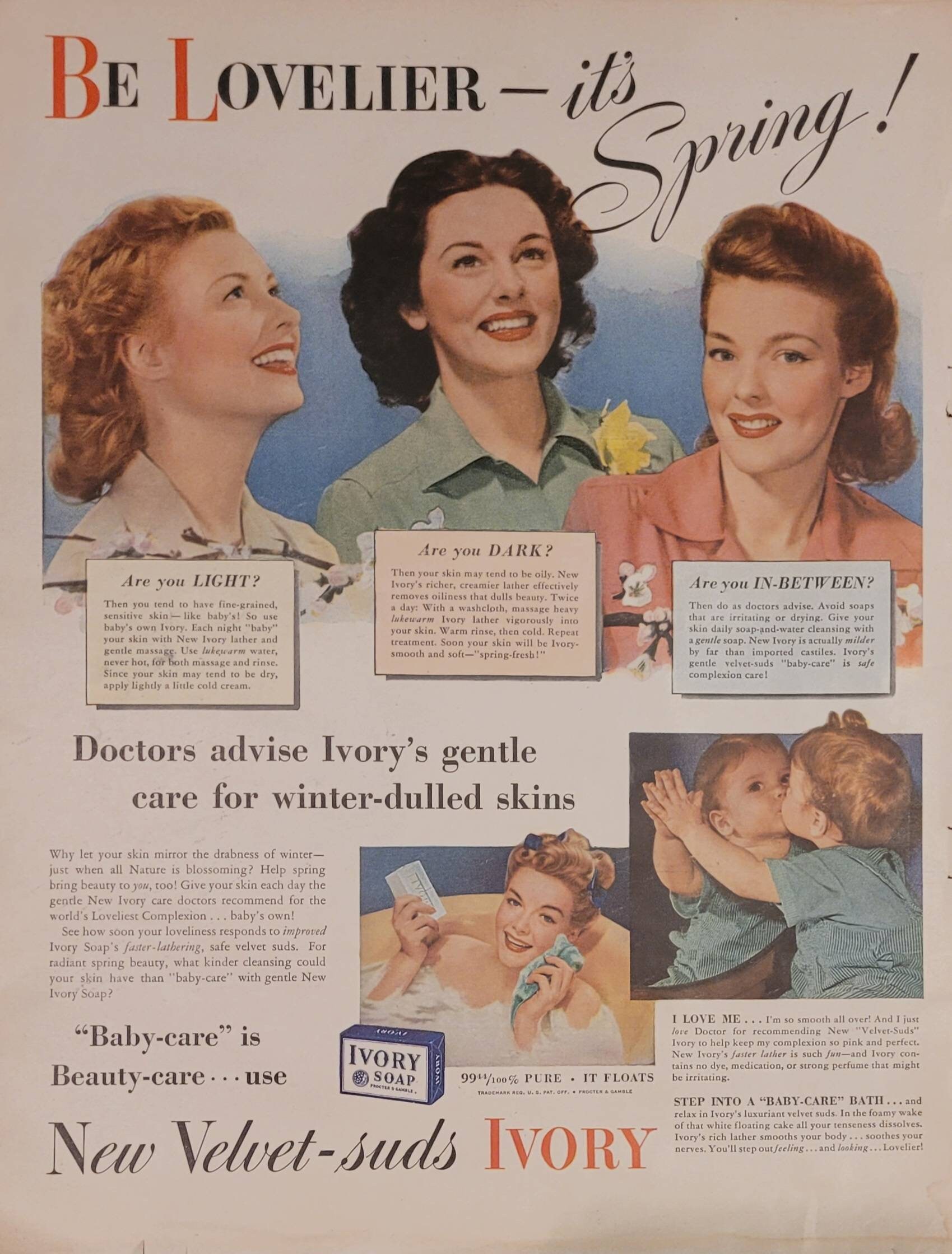 Vintage 1940s 50s 60s Magazine Advertisements, Retro Ads, Feminine ...