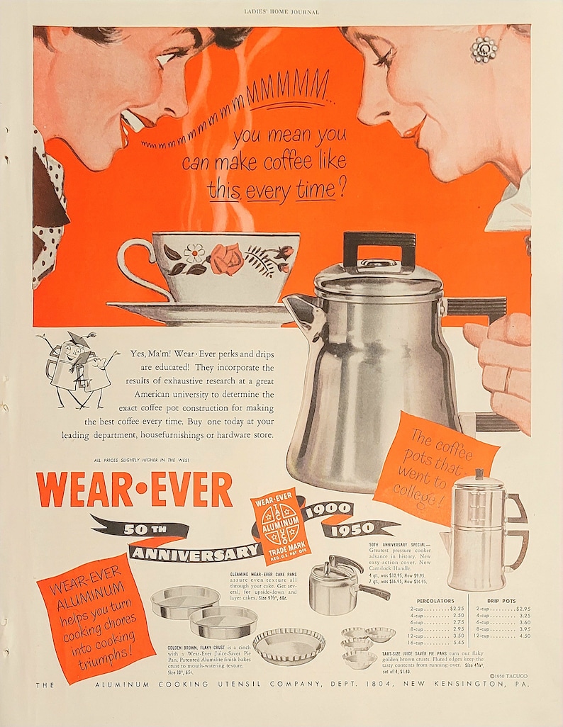 Vintage 1940s 50s Magazine Advertisements, Retro Ads, Feminine, Kitchen ...