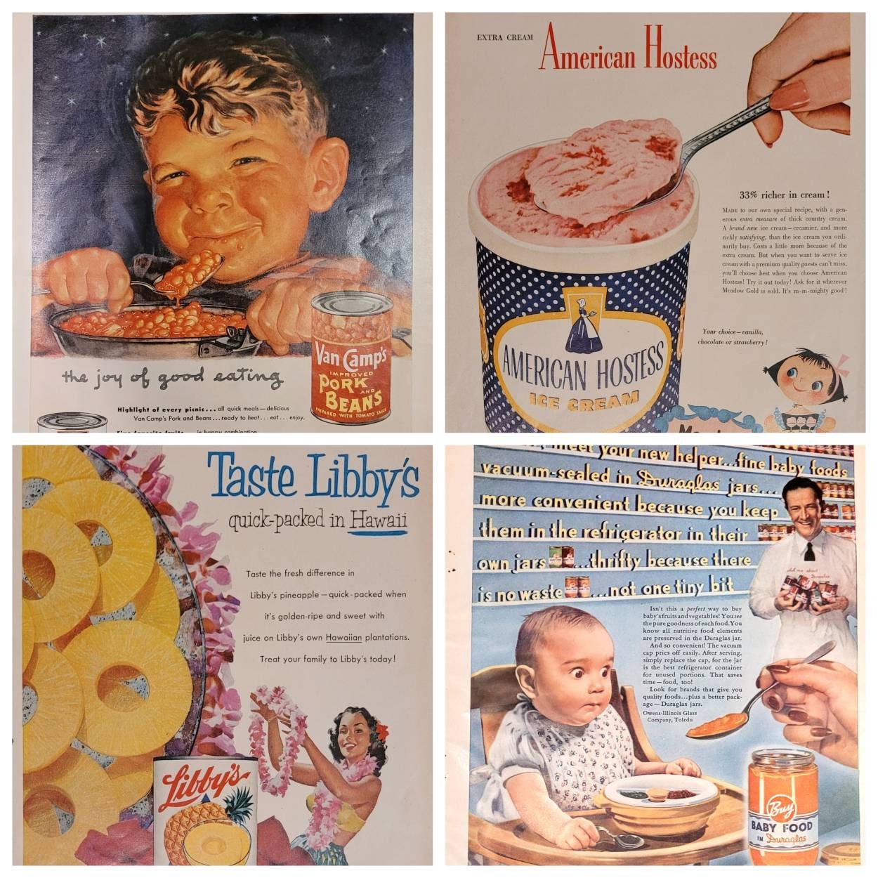 Vintage 1940s and 50s Food Print Advertisements, 1950s Retro Ads ...