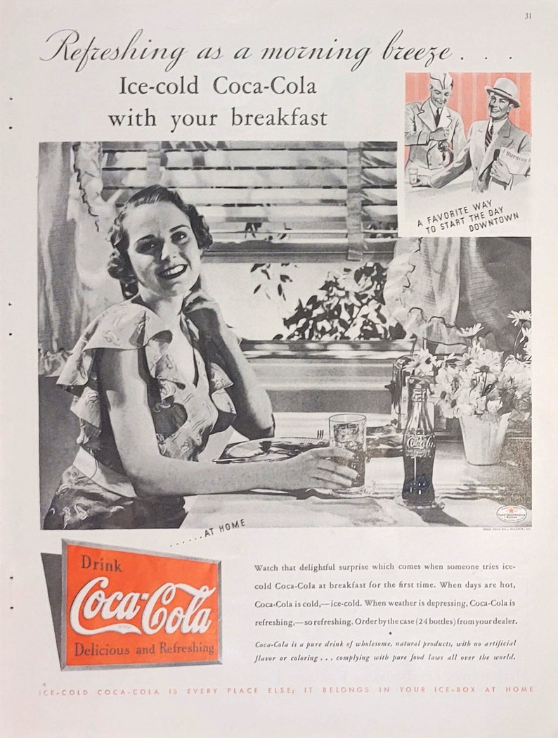 Vintage 1930s Magazine Advertisements, Retro Ads, Coca Cola, Soda, Pop ...
