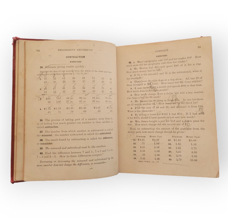 Vintage 1900s Mathematics Textbook "milne's Progressive Arithmetics" by ...