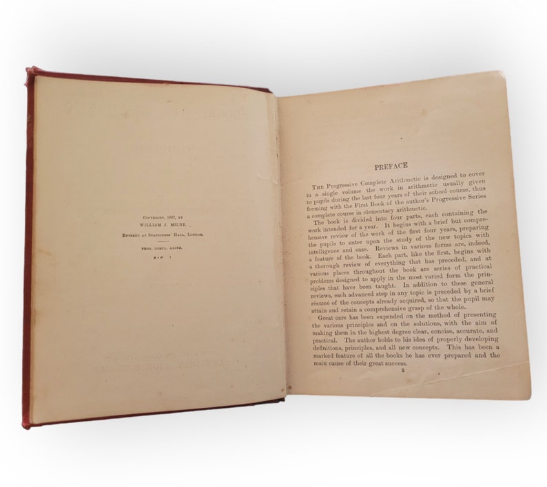 Vintage 1900s Mathematics Textbook "milne's Progressive Arithmetics" by ...