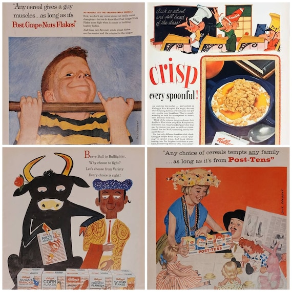 Vintage 19540s and 50s Cereal Print Advertisements 1950s - Etsy