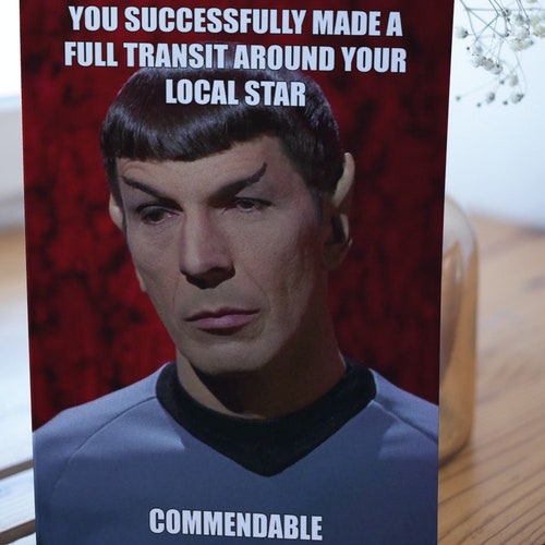 Spock Birthday Card Star Trek Fan Meme Vulcan Starship - Etsy