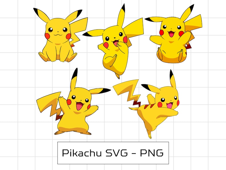Pikachu SVG PNG Bundle Pikachu Cut File Pikachu Cricut - Etsy