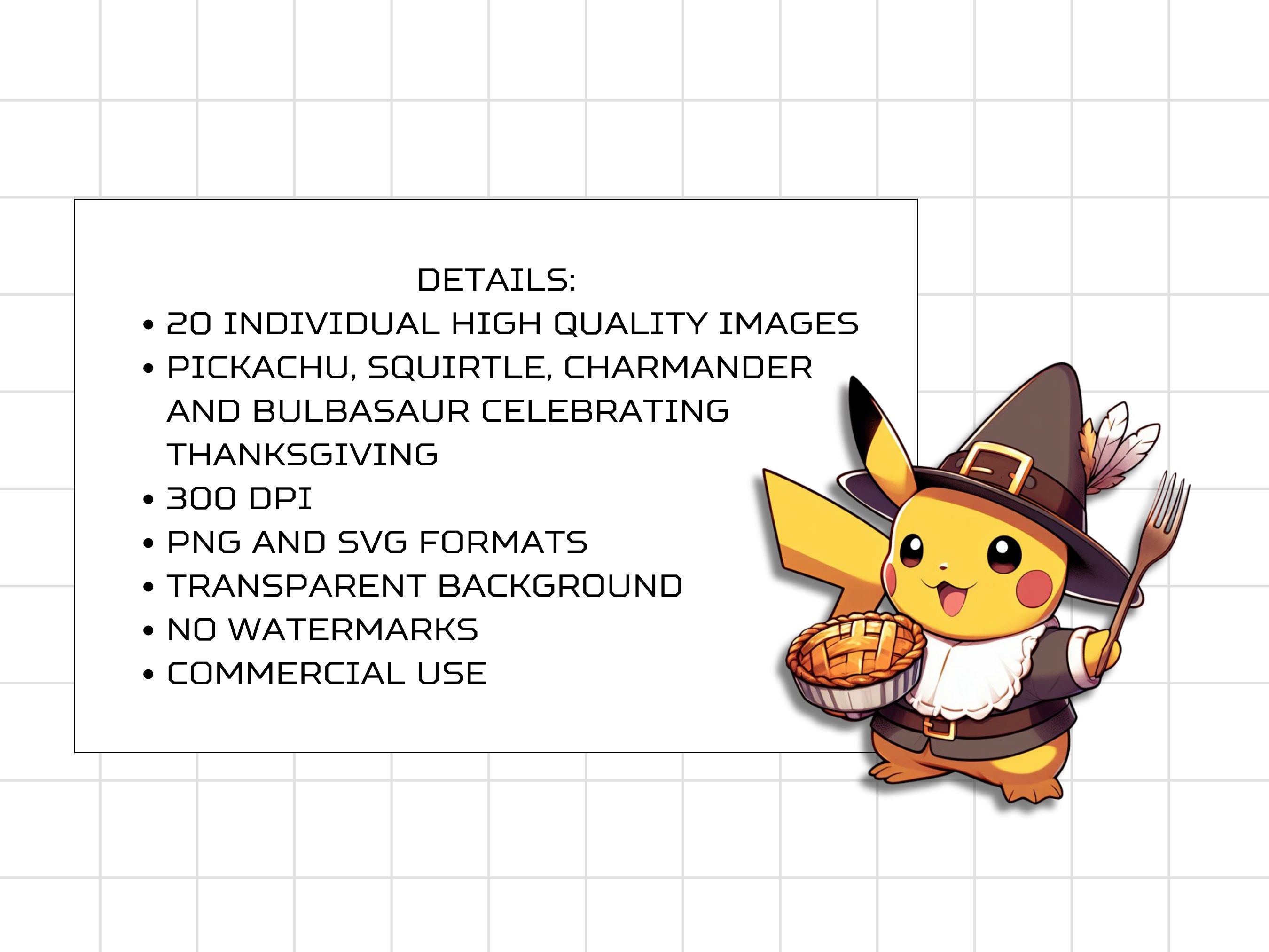 Pokemon Thanksgiving Clipart-Bundle Pokemon Thanksgiving PNG - Etsy.de