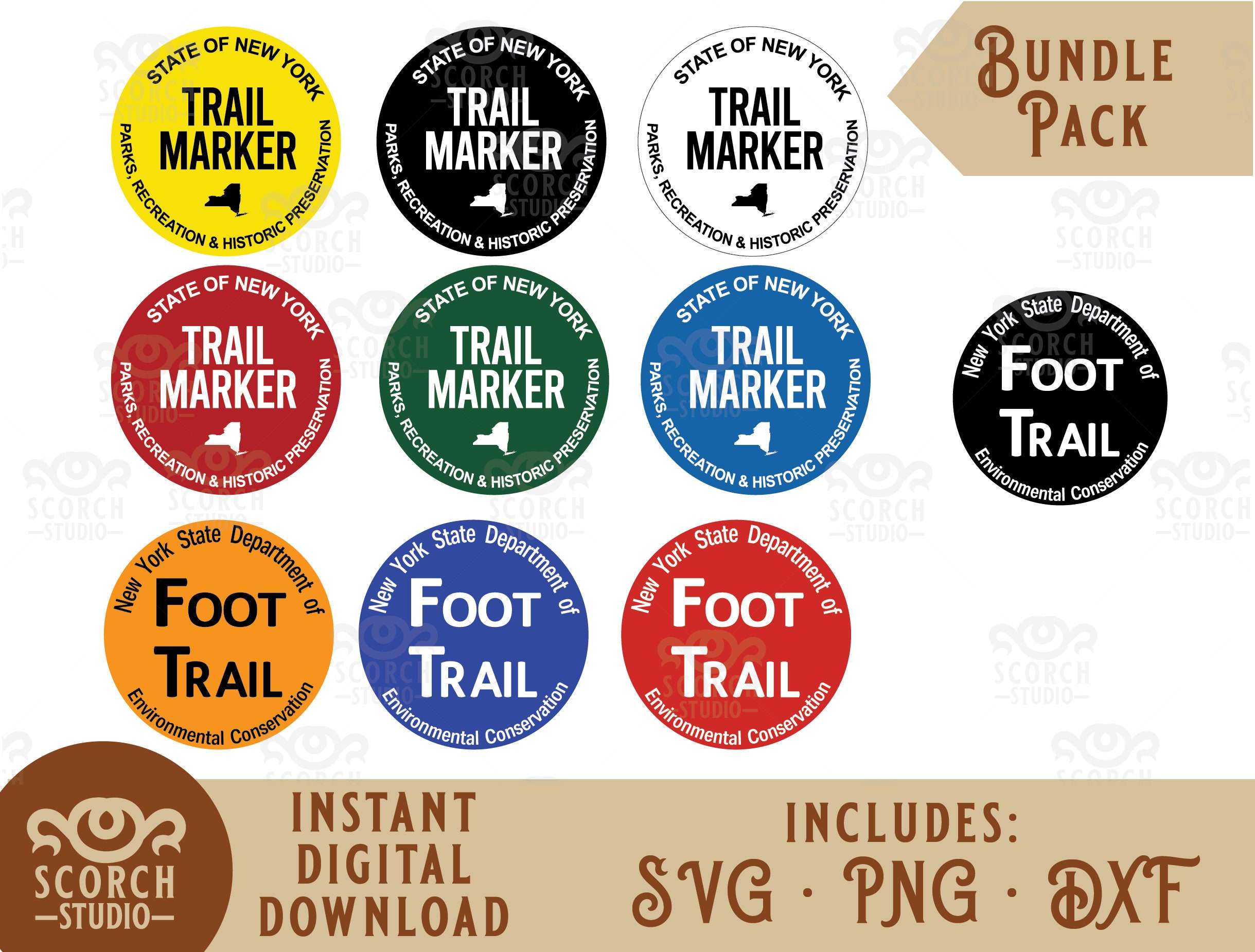 New York State Trail Markers | Hiking Bundle Digital Decal Files, Cut ...