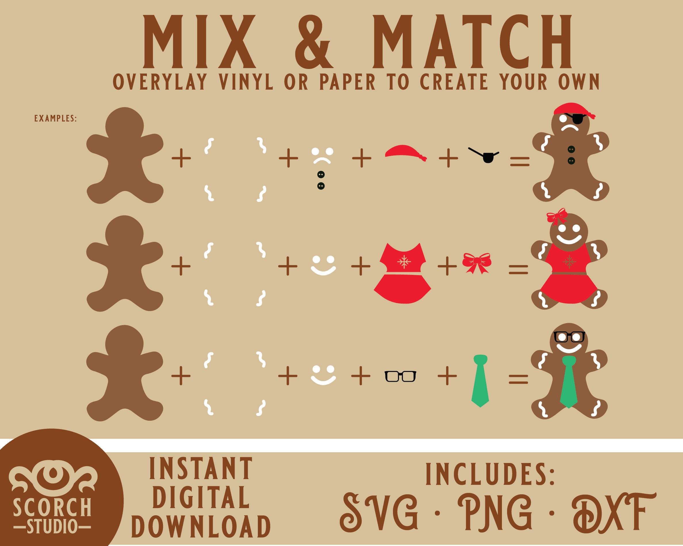 Build a Gingerbread Man | Holiday | Christmas Bundle Digital Decal ...