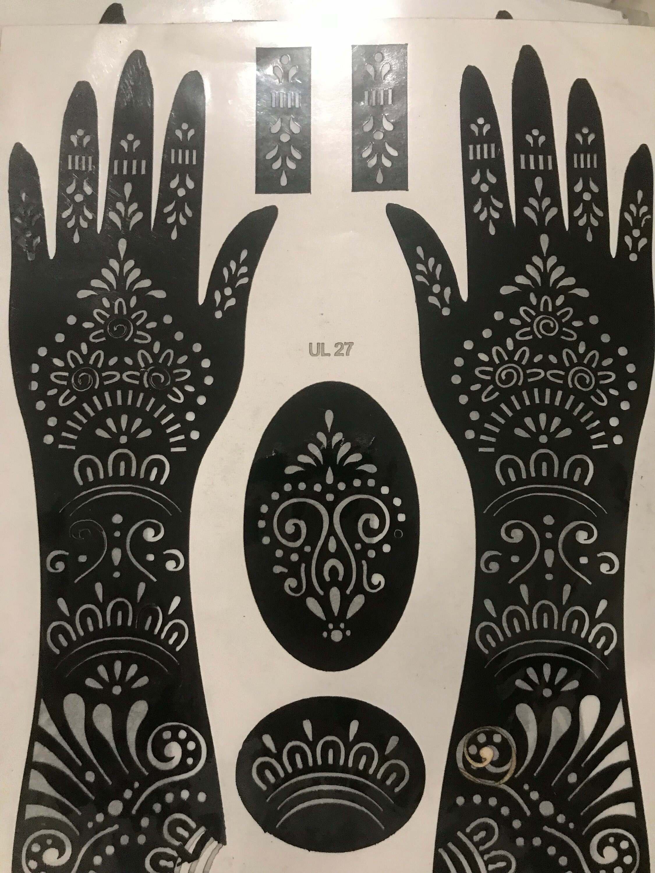 5 Sheets of HAND Henna/mehndi Stencil Different Designs Washable/stick ...
