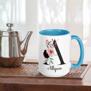 Name Mug Initial Letter Mug 15 Oz 11 Oz Monogram Mug - Etsy